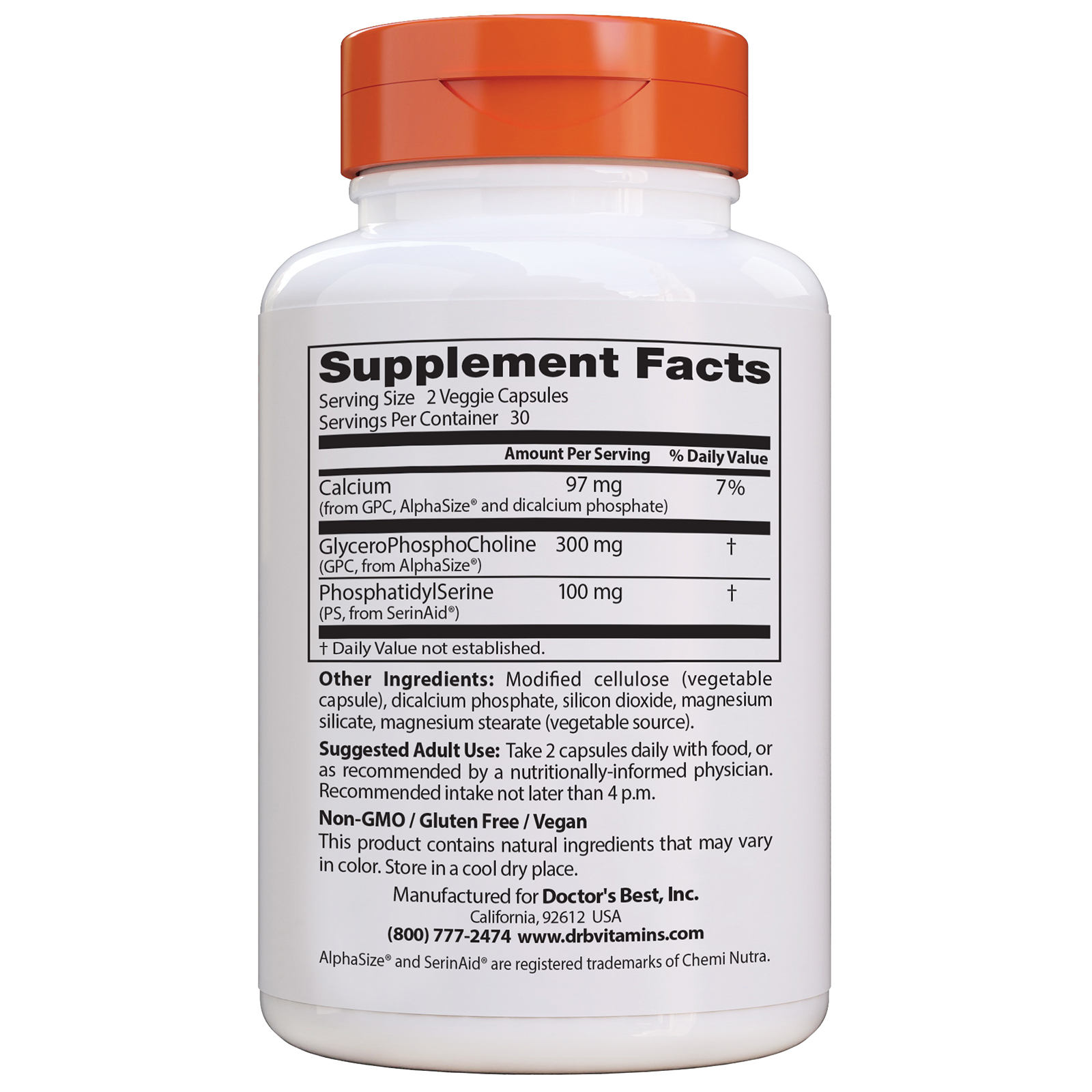 Doctor's Best Natural Brain Enhancers with AlphaSize and SerinAid, 60 ...