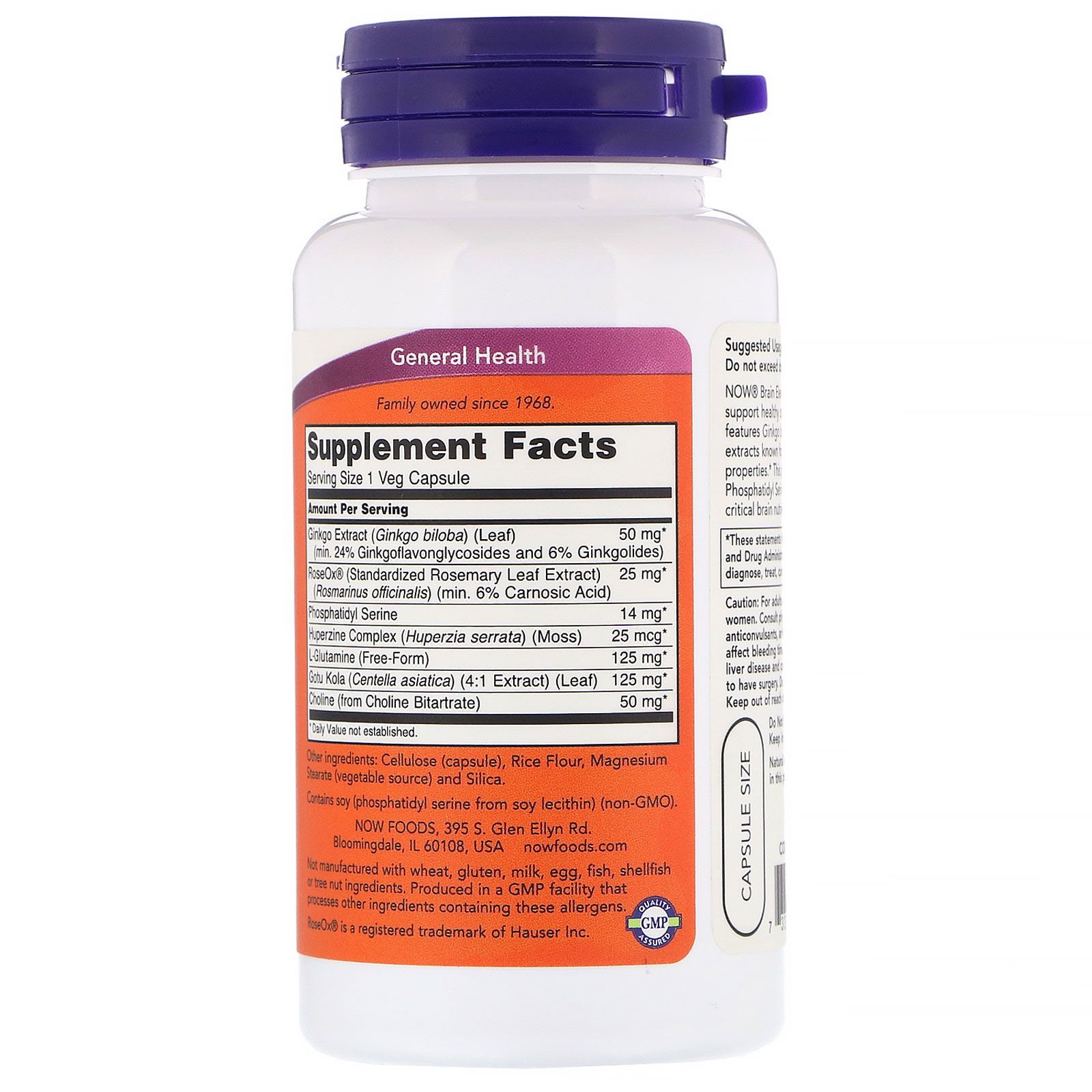 Now Foods Brain Elevate, 60 rostlinných kapslí