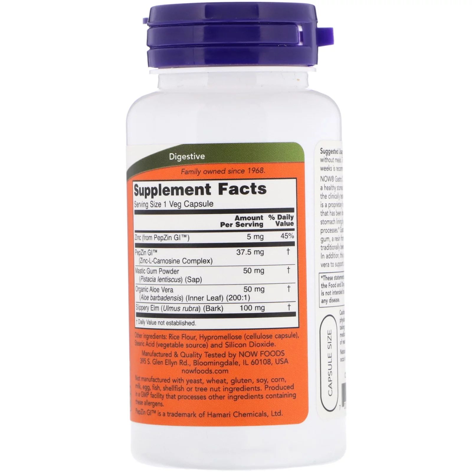 Now Foods Gastro Comfort with PepZin GI, 60 veg.kapslí