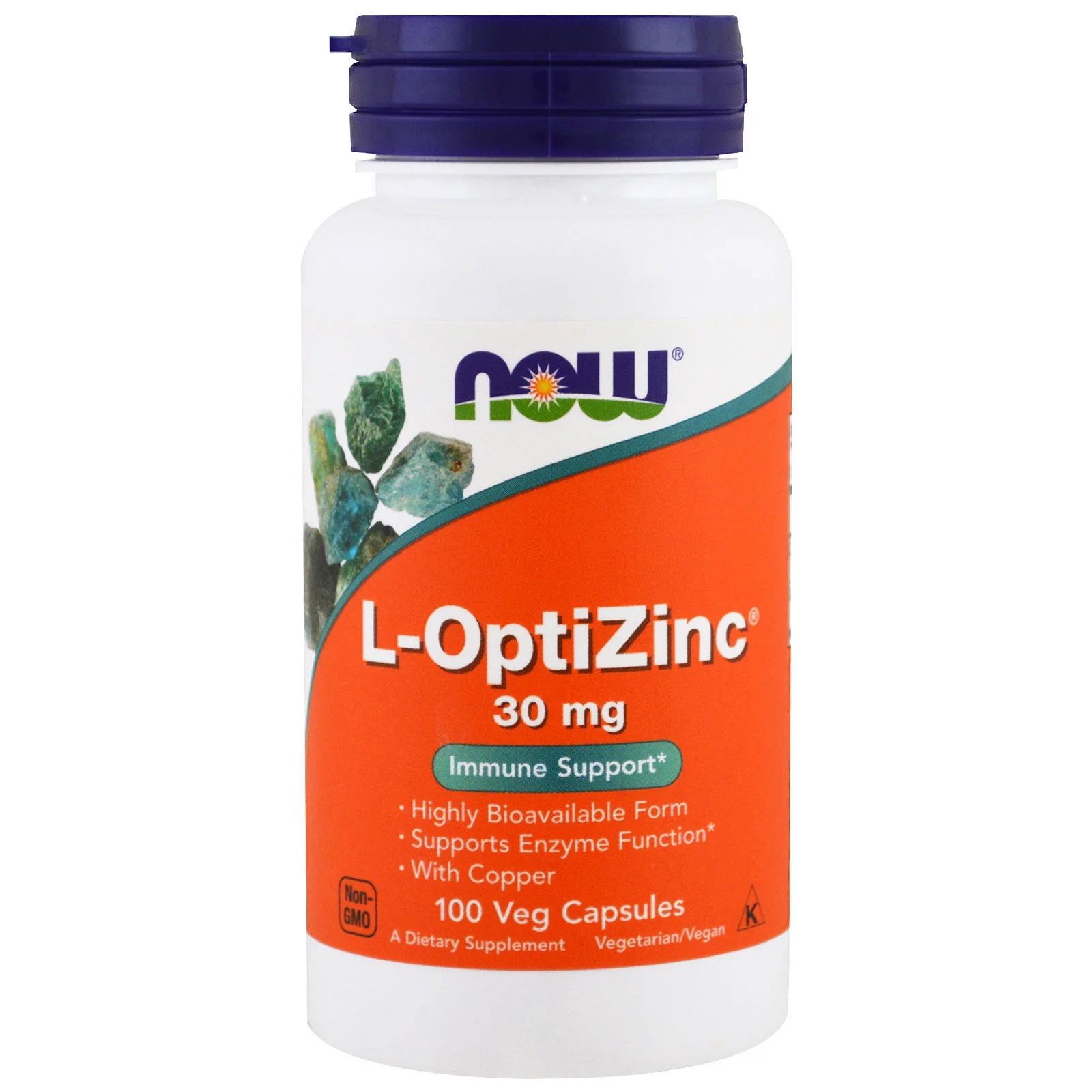 Now Foods Zinek L-Optizinc® 30 mg + měď, 100 rostlinných kapslí