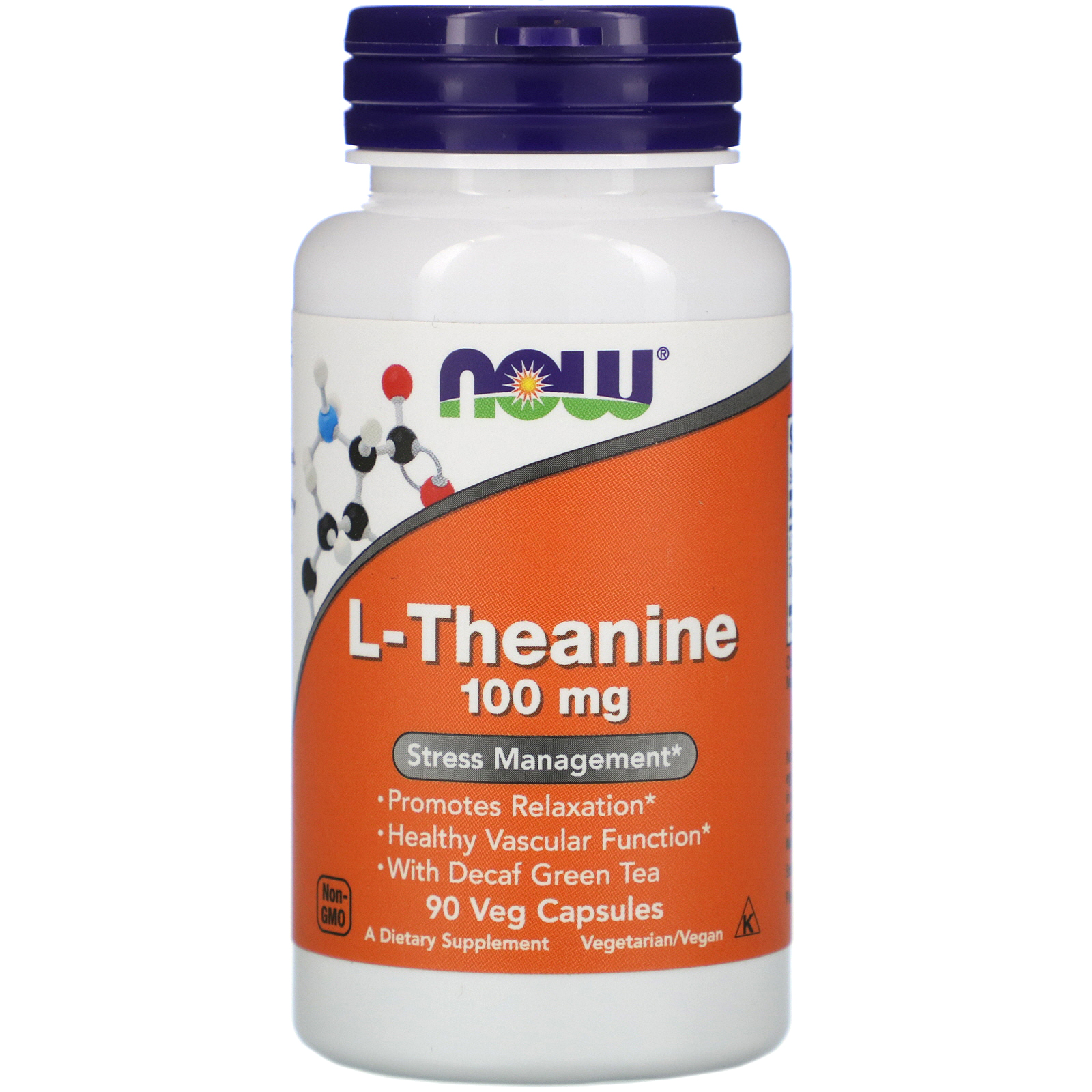 Now Foods L-Theanin 100 mg, 90 veg.kapslí