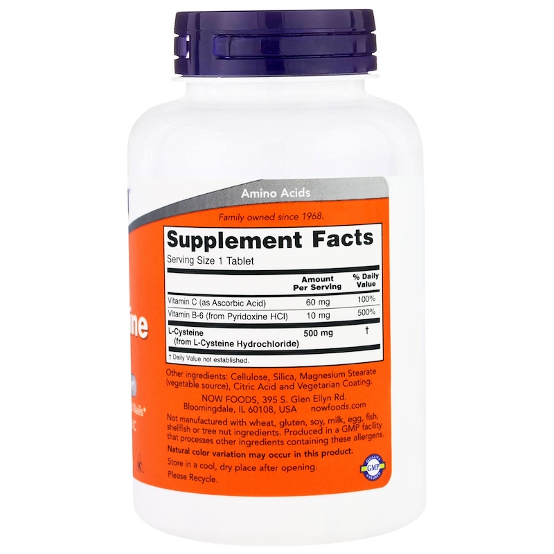 Now Foods L-Cystein 500 mg, 100 tablet