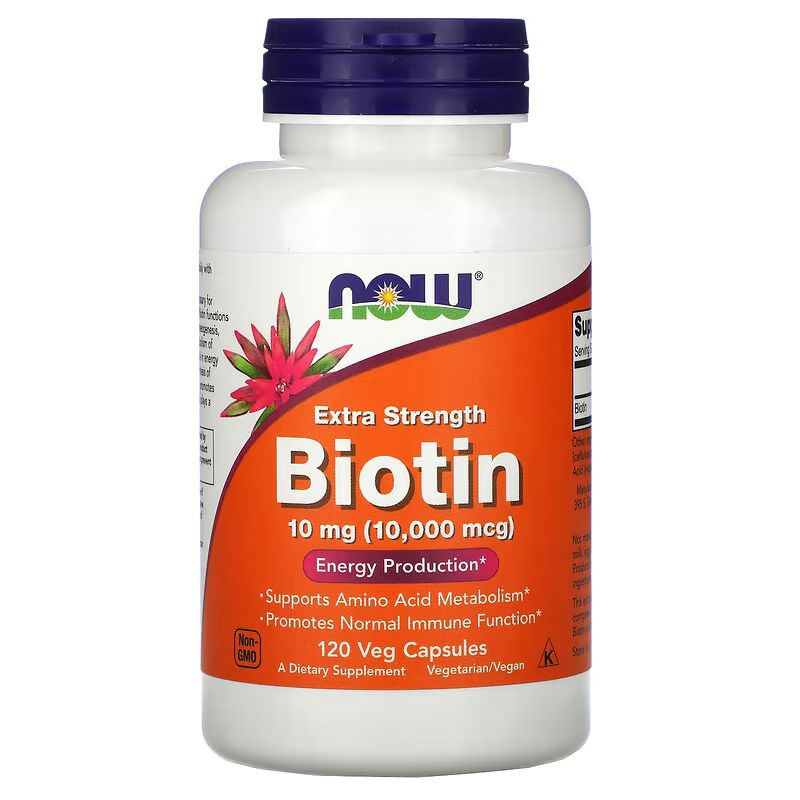 Supplements :: Vitamins :: NOW Foods, Extra Strength Biotin, 10 mg (10 000 mcg), 120 rostlinných ...