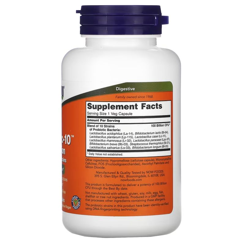 Now Foods NOW Foods, Probiotic-10, 100 Billion, 60 rostlinných kapslí