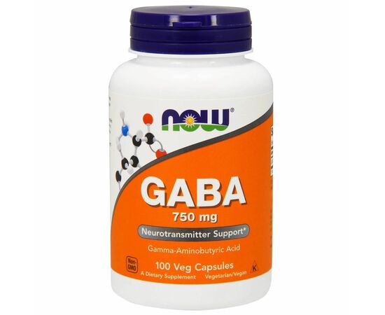 Now Foods Gaba 750 mg, 100 rostlinných kapslí
