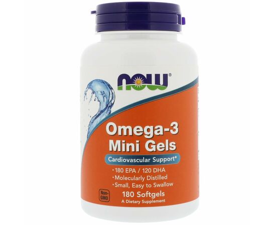 Now Foods Omega-3 Mini Gels, 180 softgel kapslí